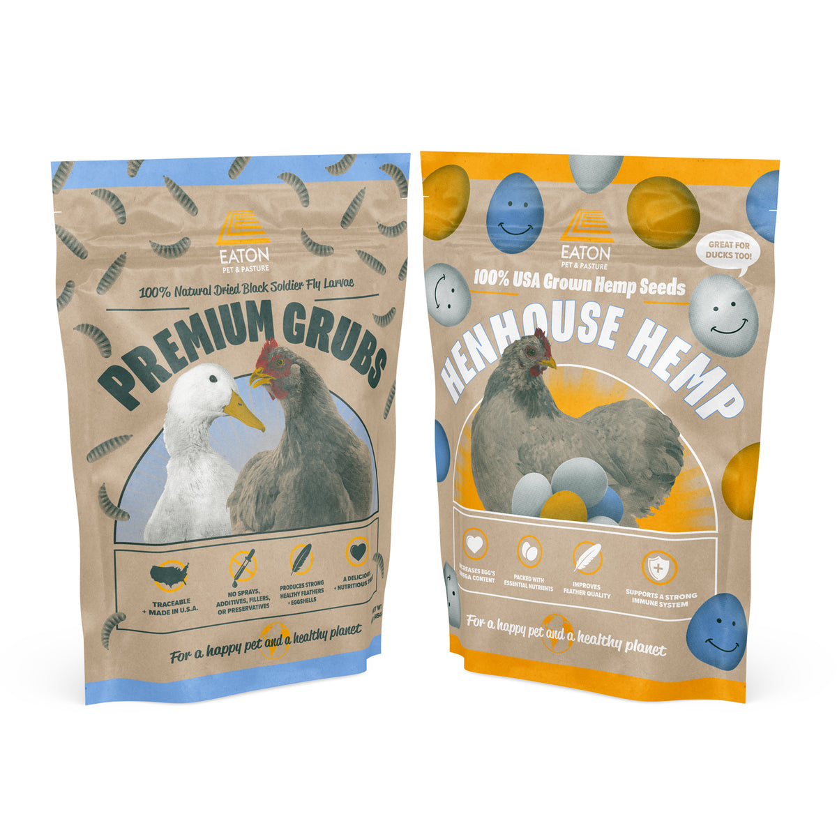 The Snack Pack - 1 1-Pound Bag of Premium Grubs & 1 4-Pound Bag of Hen ...